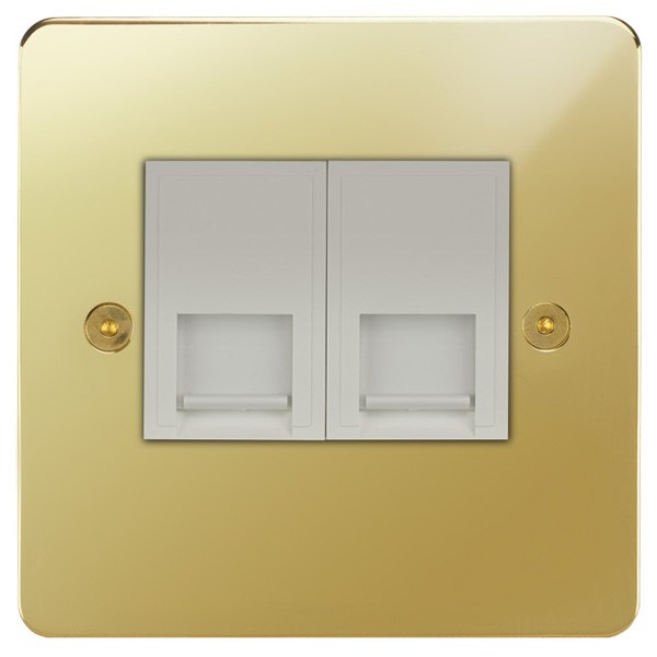 Focus SB Horizon HPB24.2W 2 gang master telephone socket in Polished ...