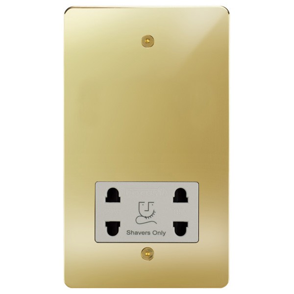 Focus SB Horizon HPB36.1W shaver socket (110/240V) in Polished Brass ...