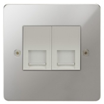 Focus SB Horizon HPC51.2W 2 gang CAT5 RJ45 socket in Polished Chrome ...