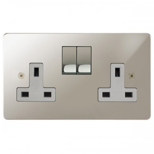 Focus SB Horizon HPN18.2W 2 gang 13 amp switched socket in Polished ...