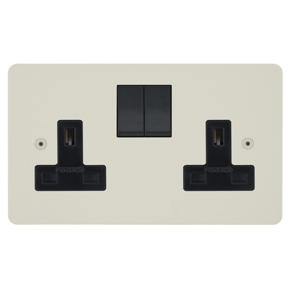 Focus SB Horizon HPW17.2B 2 gang 13 amp switched socket in Primed White ...
