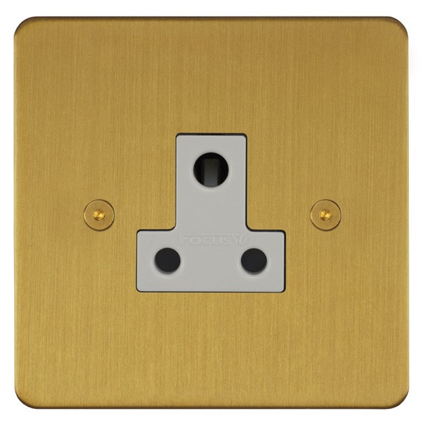 Focus SB Horizon HSB20.1W 1 gang 5 amp unswitched socket in Satin Brass ...