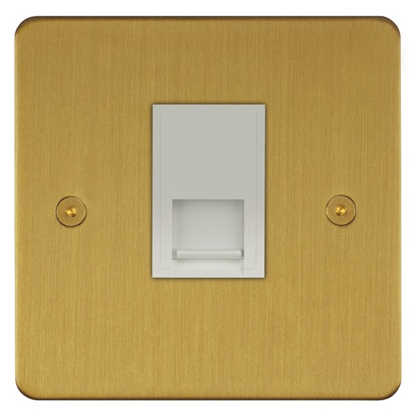 Focus SB Horizon HSB24.1W 1 gang master telephone socket in Satin Brass ...