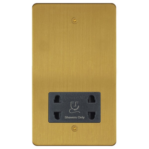 Focus SB Horizon HSB36.1B shaver socket (110/240V) in Satin Brass with ...