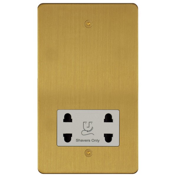 Focus SB Horizon HSB36.1W shaver socket (110/240V) in Satin Brass with ...