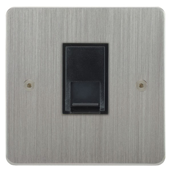 Focus SB Horizon HSC51.1B 1 gang CAT5 RJ45 socket in Satin Chrome with ...