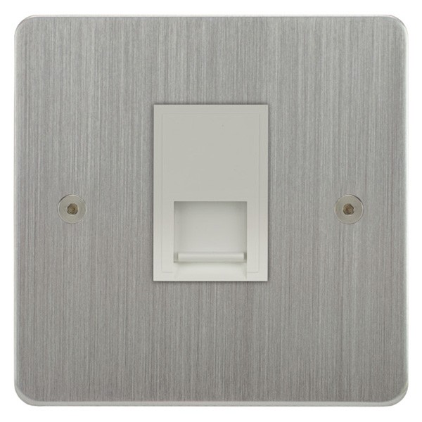 Focus SB Horizon HSC51.1W 1 gang CAT5 RJ45 socket in Satin Chrome with ...
