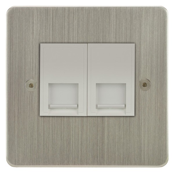 Focus SB Horizon HSN24.2W 2 gang master telephone socket in Satin ...