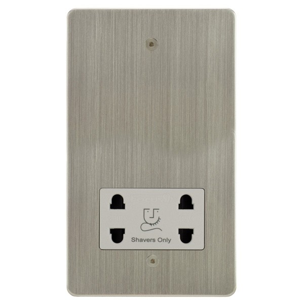 Focus SB Horizon HSN36.1W shaver socket (110/240V) in Satin Nickel with ...