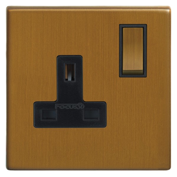 Focus SB Morpheus MBA18.1B 1 gang 13 amp switched socket in Bronze ...