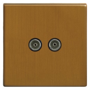 Focus SB Morpheus MBA23.2B 2 gang isolated co-axial TV socket in Bronze ...