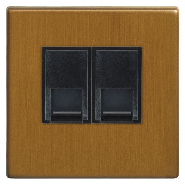 Focus SB Morpheus MBA51.2B 2 gang CAT5 RJ45 socket in Bronze Antique ...