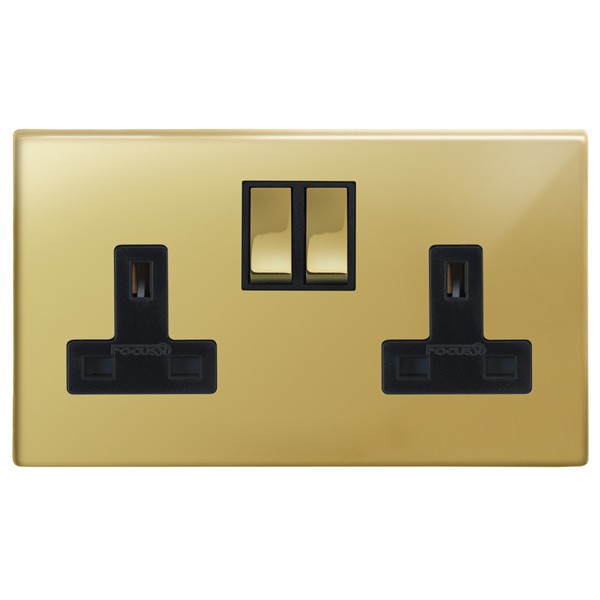 Focus SB Morpheus MPB18.2B 2 gang 13 amp switched socket in Polished ...