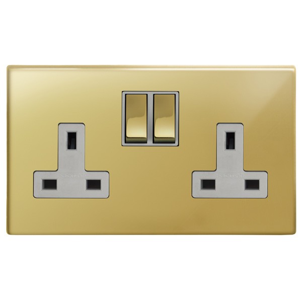 Focus SB Morpheus MPB18.2W 2 gang 13 amp switched socket in Polished ...