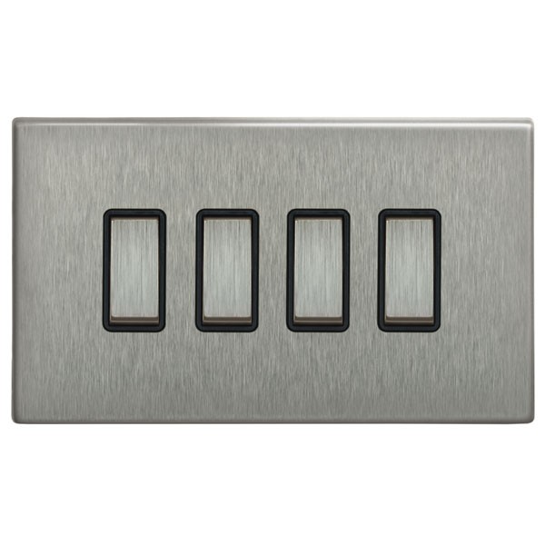 Focus SB Morpheus MSS11.4B 4 gang 20 amp 2 way rocker switch in Satin ...