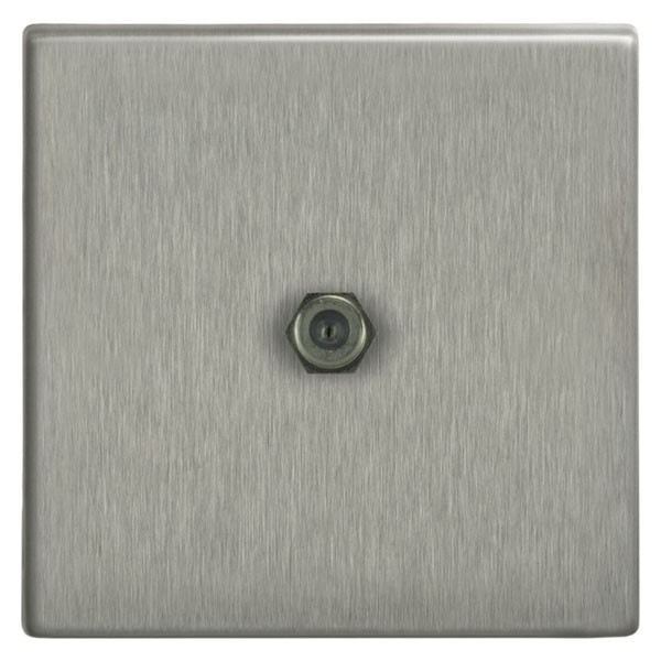 Focus SB Morpheus MSS54.1 1 gang satellite socket in Satin Stainless | UKES