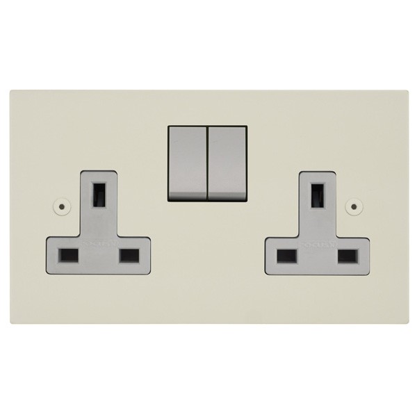 Focus SB Horizon Square Corners NHPW17.2W 2 gang 13 amp switched socket ...