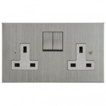 Focus SB Horizon Square Corners NHSC18.2W 2 gang 13 amp switched socket ...