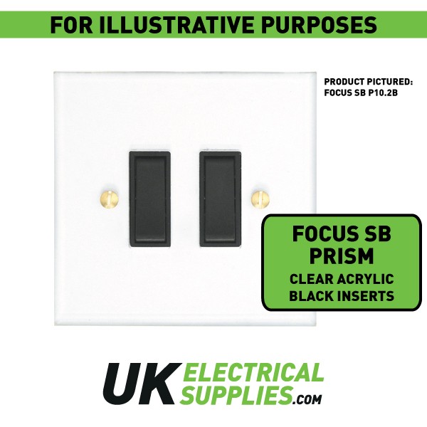 Focus SB Prism P11.1B 1 gang 20 amp 2 way metal rocker switch in Clear ...