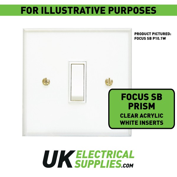 Focus SB Prism P18.2W 2 gang 13 amp switched socket, with metal ...