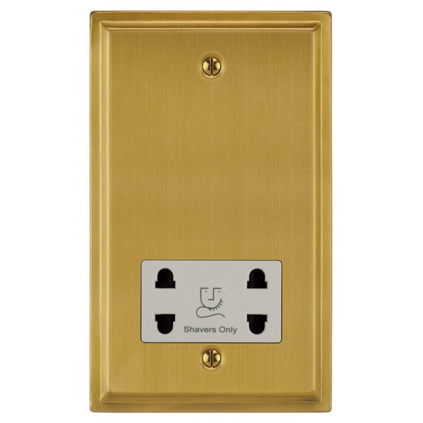 Focus SB Sheraton SSB36.1W shaver socket (110/240V) in Satin Brass with ...