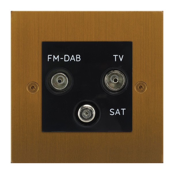 Focus SB True Edge TEABA80.3B triplex TV/FM/Satellite outlet in Bronze ...