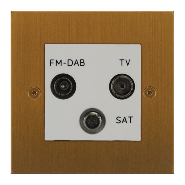 Focus SB True Edge TEABA80.3W triplex TV/FM/Satellite outlet in Bronze ...