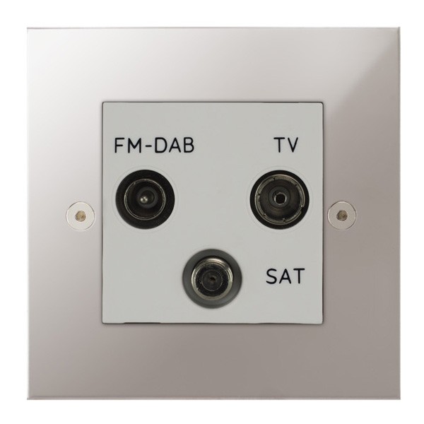 Focus SB True Edge TEAPS80.3W triplex TV/FM/Satellite outlet in ...