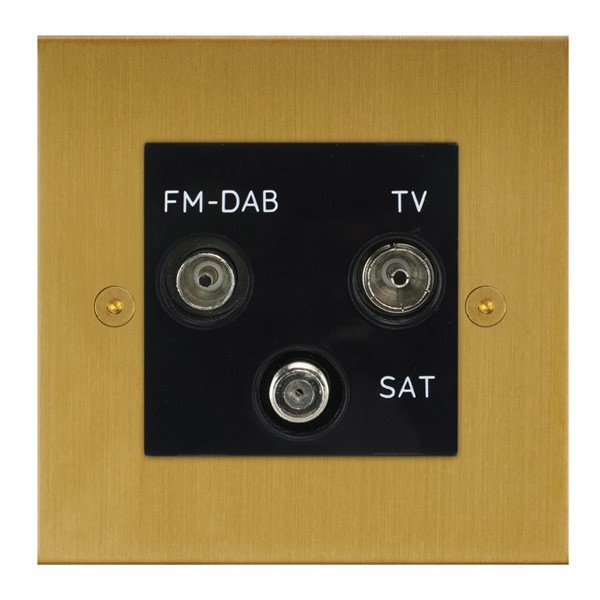 Focus SB True Edge TEASB80.3B triplex TV/FM/Satellite outlet in Satin ...