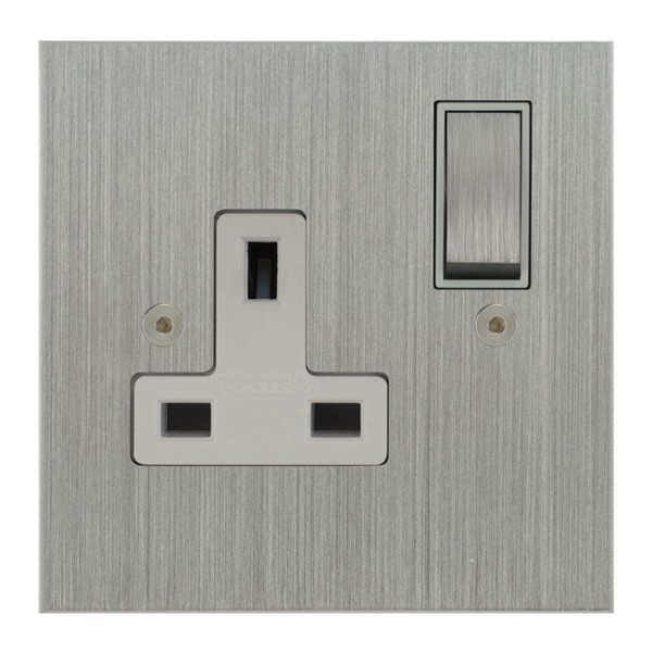 Focus SB True Edge TEASC18.1W 1 gang 13 amp switched socket in Satin ...