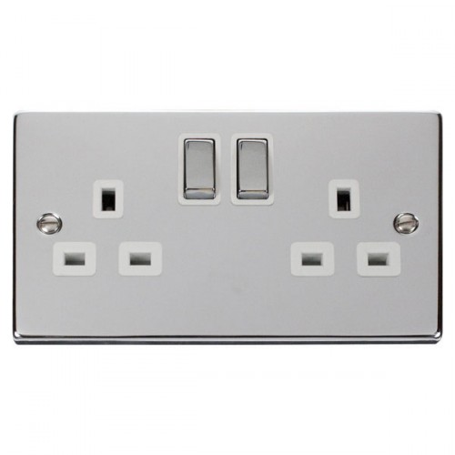 Click Double 13amp Double Pole Switched Socket Outlet, 2 Gang Sockets ...