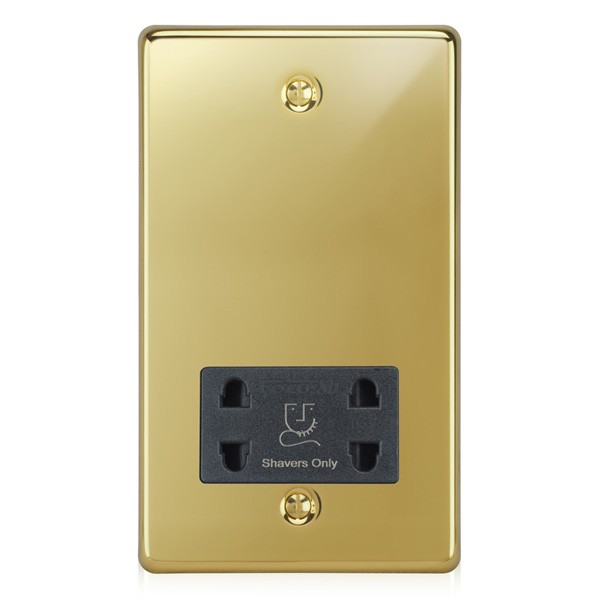 Focus SB Victorian VPB36.1B shaver socket (110/240V) in Polished Brass ...
