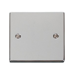 Click Polished Chrome Single Blank Plate, 1 Gang Switches and Sockets ...
