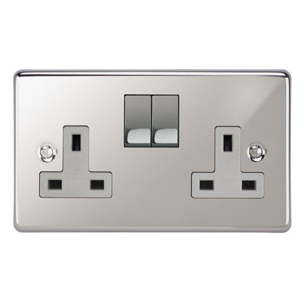 Focus SB Victorian VPC18.2W 2 gang 13 amp switched socket in Polished ...