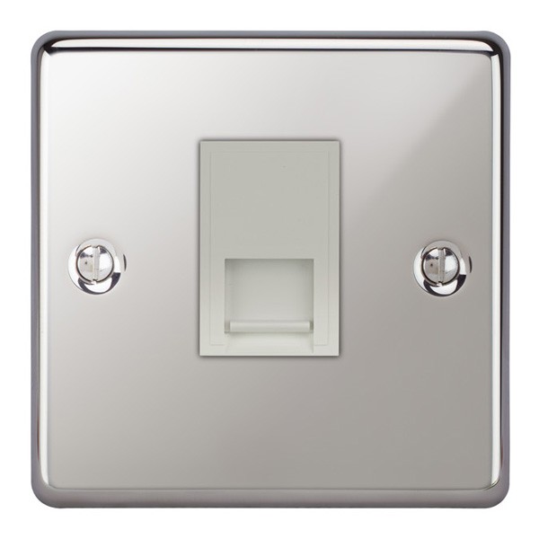 Focus SB Victorian VPC25.1W 1 gang slave telephone socket in Polished ...