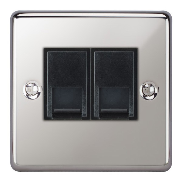 Focus SB Victorian VPC25.2B 2 gang slave telephone socket in Polished ...