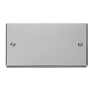 Click Polished Chrome Double Blank Plate, 2 Gang Blank Plates, UK ...