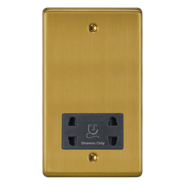 Focus SB Victorian VSB36.1B shaver socket (110/240V) in Satin Brass ...