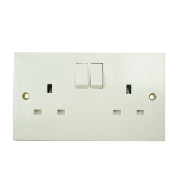 BG White PVC Double 13A Switched Socket, Switches and Sockets, UK ...