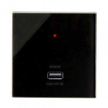 Retrotouch USB Charger Socket Black Chrome Trim | UKES
