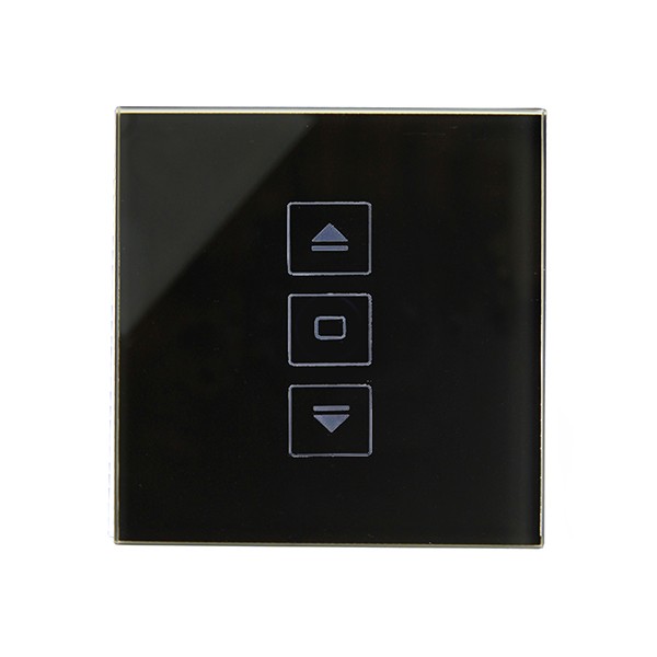Retrotouch Shutter Switch Black Plain Glass at UK Electrical Supplies
