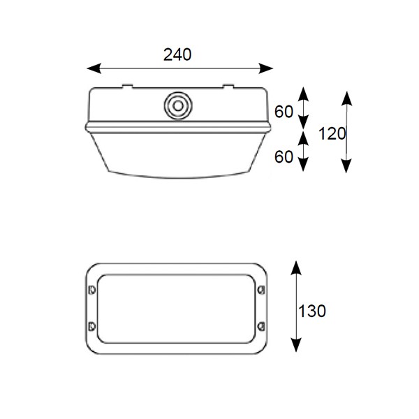 Ansell Lighting E27 Polycarbonate Bulkhead with Black Base | UKES