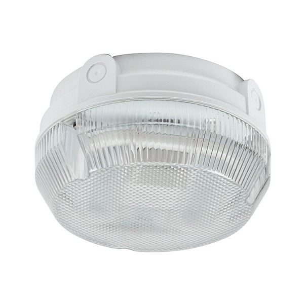 Ansell Lighting Delta CFL 16W White Bulkhead with Prismatic Diffuser | UKES