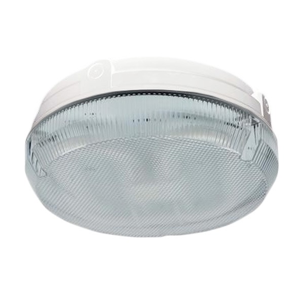 Ansell Lighting Delta CFL 28W White Bulkhead with Prismatic Diffuser | UKES