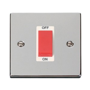Click Single 45amp Polished Chrome Switch with White Inserts, Switches ...