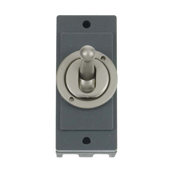 Click MiniGrid Pearl Nickel 10AX Intermediate Toggle Switch Module | UKES