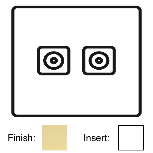 Focus SB Worcester W23.2W 2 gang non-isolated co-axial TV socket in ...