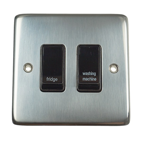 Eurolite Stainless Steel Satin Stainless 2 Gang 20amp DP Engraved ...