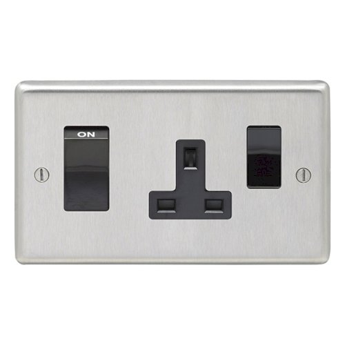 Eurolite Stainless Steel SSS45ASWAS-B Satin Stainless 2 Gang 45amp DP ...