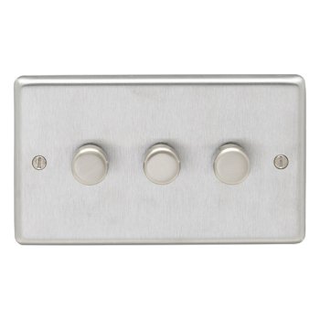 Eurolite Stainless Steel SSS3DLED Satin Stainless 3 Gang 120w LED ...